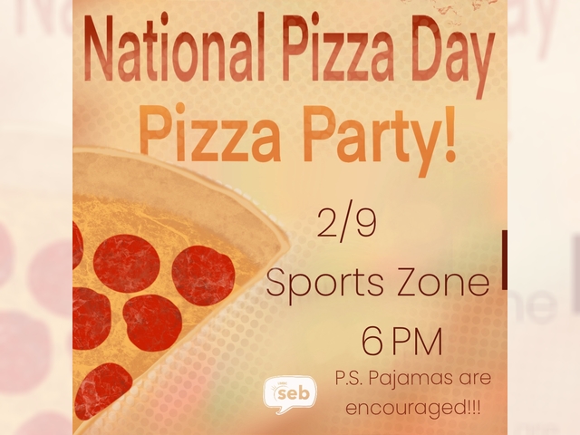 National Pizza Day Pizza Party · (seb) Student Events Board · myUMBC